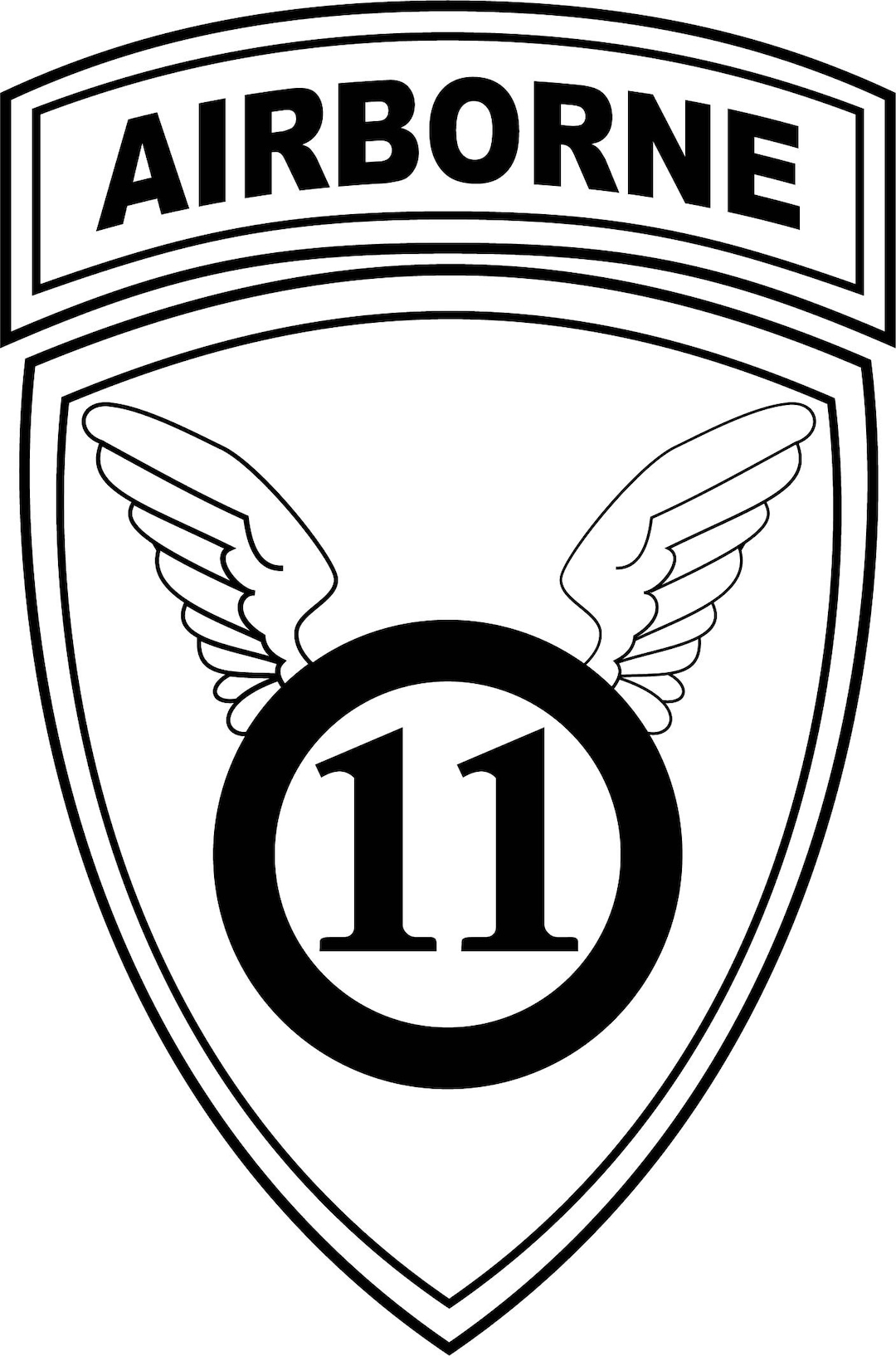11th Airborne Division Patch Vector File Eagle, Badge, Black White, Svg ...