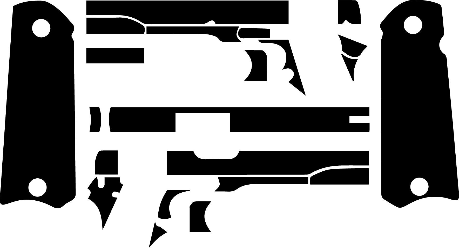 Colt 1911 Engraving Blank Black Badge, SVG, Vector, DXF, CNC, Cricut ...