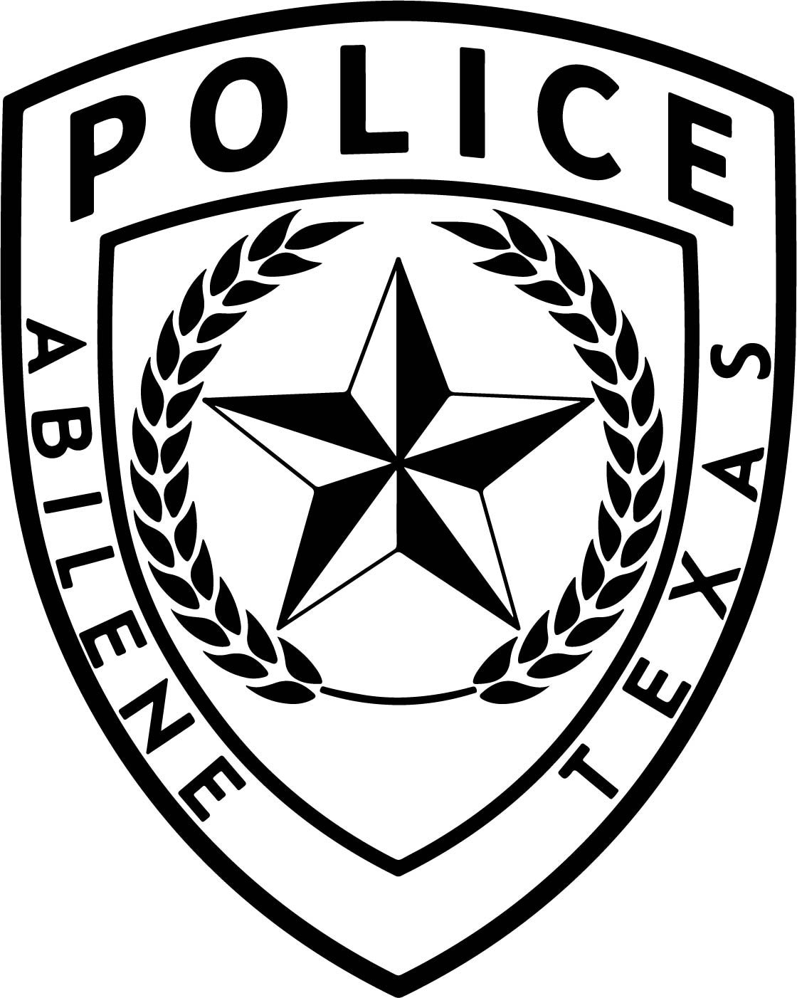 Abilene Texas Police Patch Vector File Badge, Black White, Svg, Outline ...
