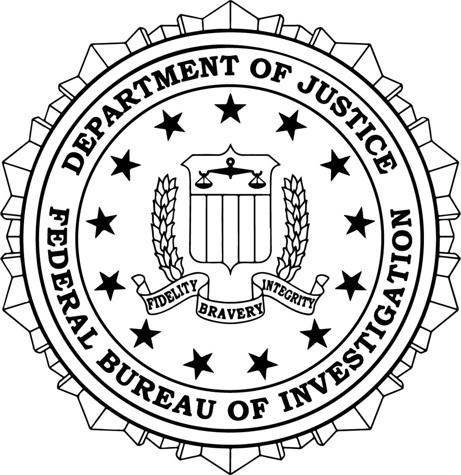 Seal of the Federal Bureau of Investigation Fbi Badge, Black White, Svg ...