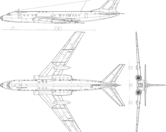 Northrop F 5A Freedom Fighter 3 View Svg Vector File, Black White ...