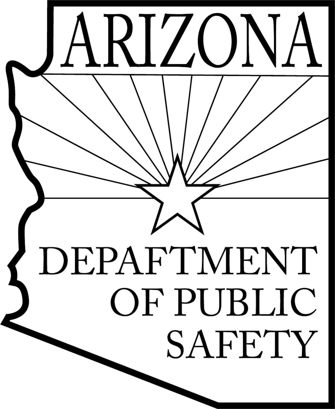 Arizona Department of Public Safety Syate Trooper Badge, Black White ...