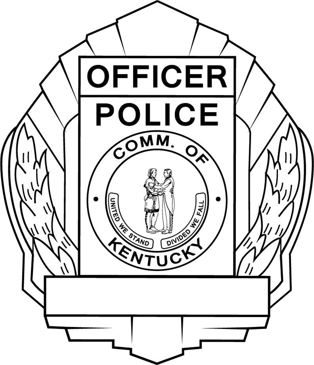Kentucky Police Officer Vector Badge Svg Patch Logo Emblem Black Wgite ...