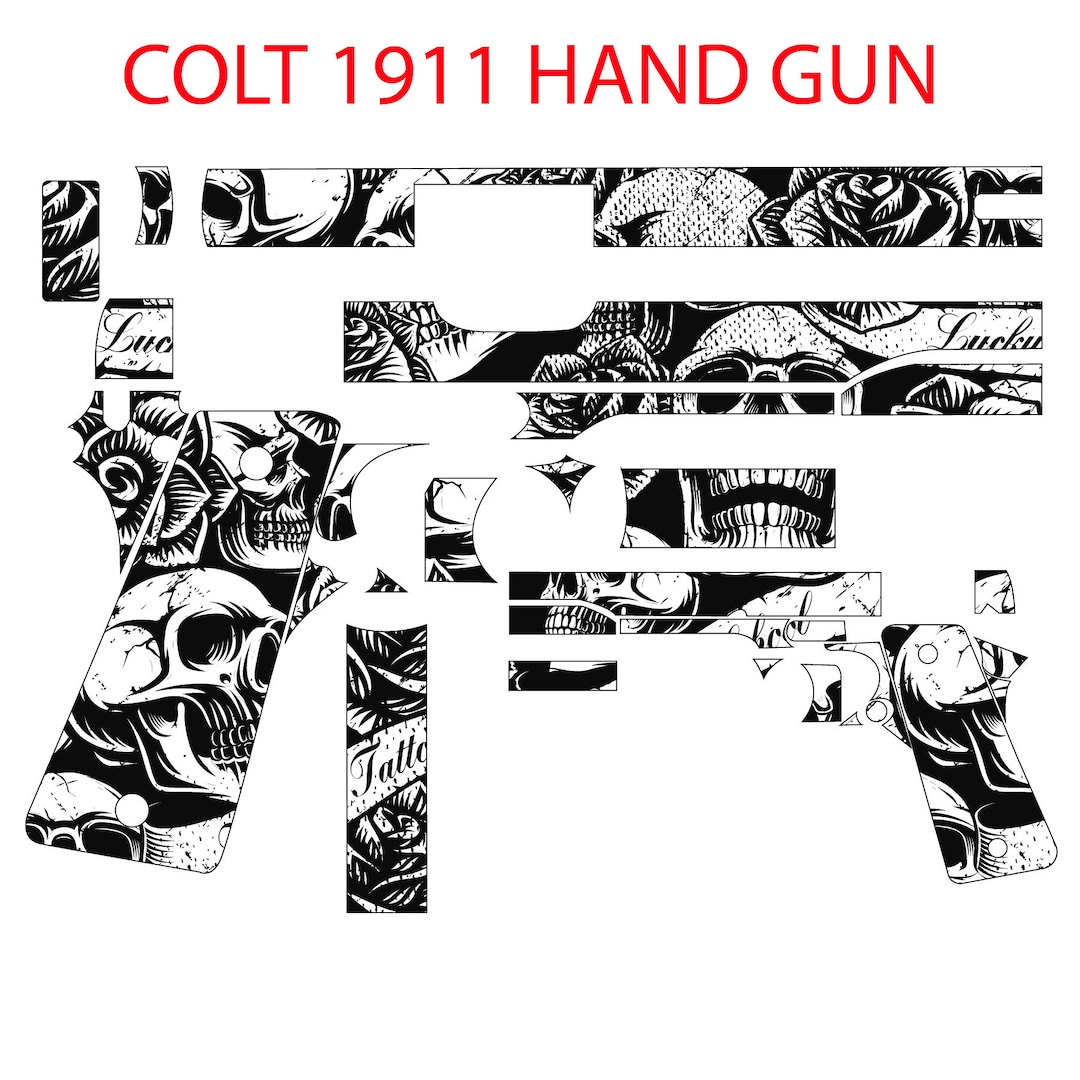 Colt 1911 Engraving Design Badge, SVG, Vector, DXF, CNC, Cricut, Svg ...