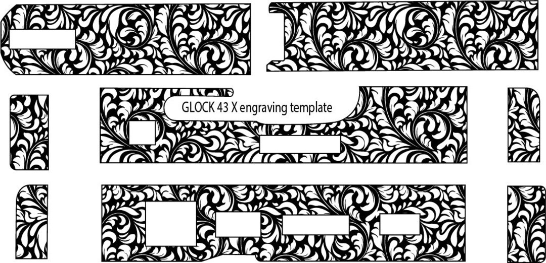 Glock 43 X Engraving Template Badge, SVG, Vector, DXF, CNC, Cricut, Svg ...