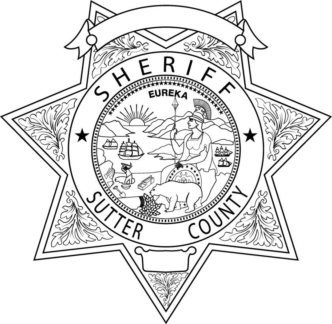 California Sheriff Badge Sutter County Vector File Vector, CNC, Cricut ...