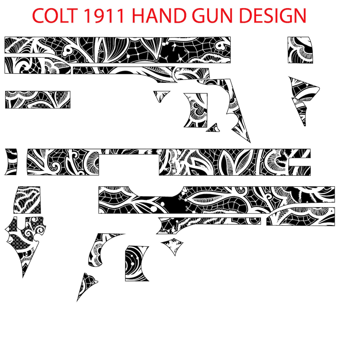 Colt 1911 Engraving Design Badge, SVG, Vector, DXF, CNC, Cricut, Svg ...