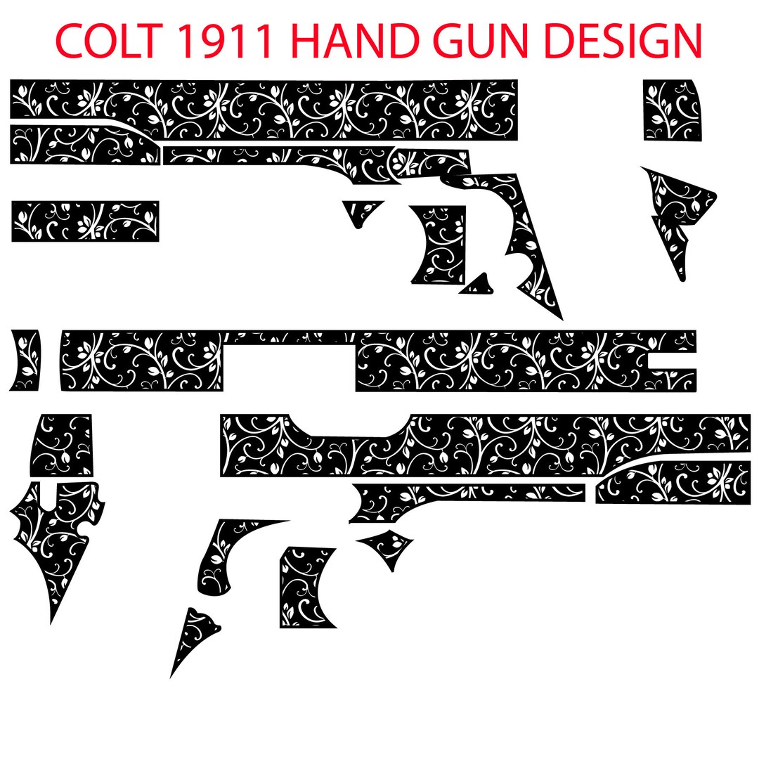 Colt 1911 Engraving Design Badge, SVG, Vector, DXF, CNC, Cricut, Svg ...