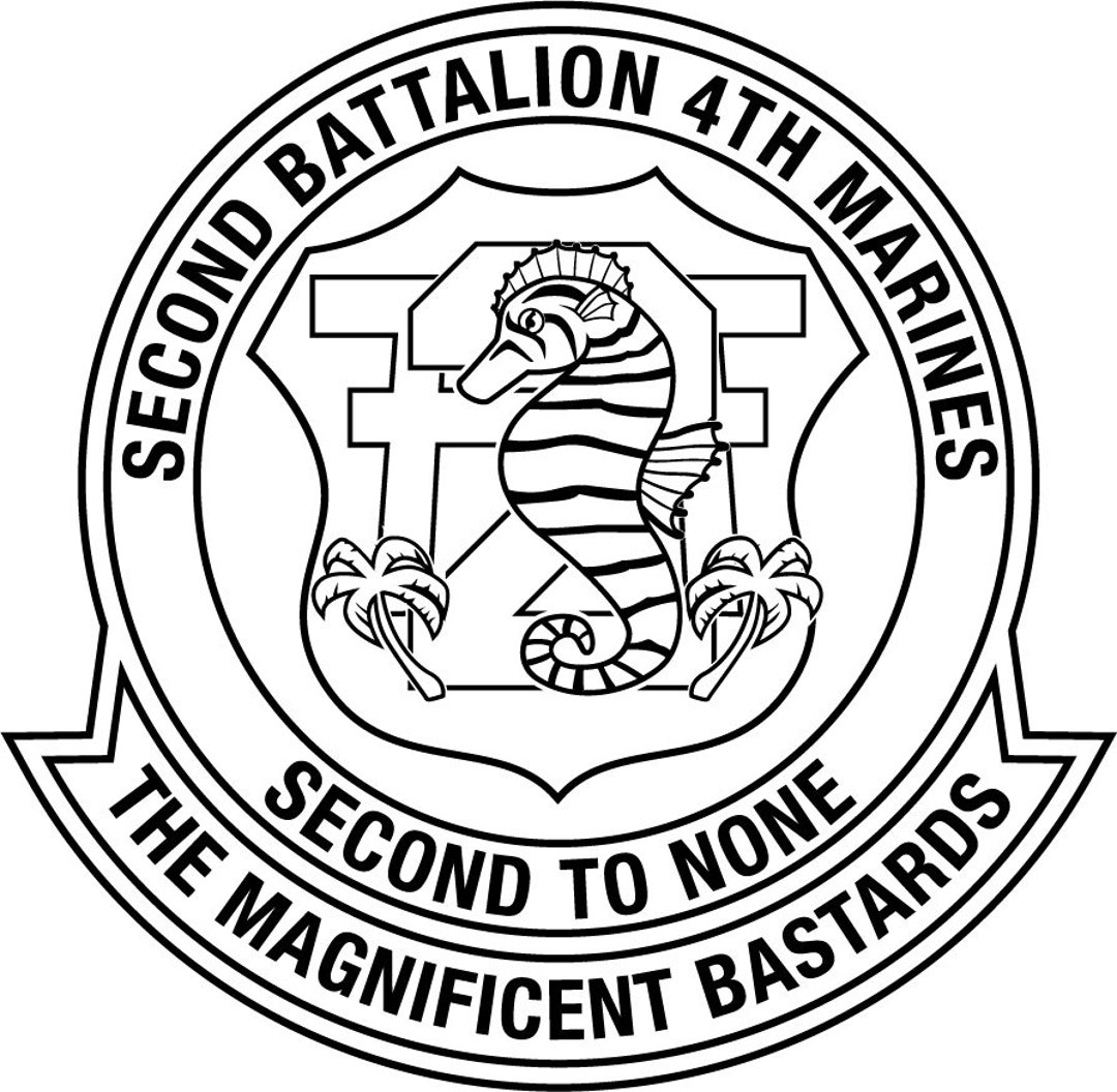 2nd Battalion 4th Marines Svg Insignia Patch Logo Black White Vector 2 ...