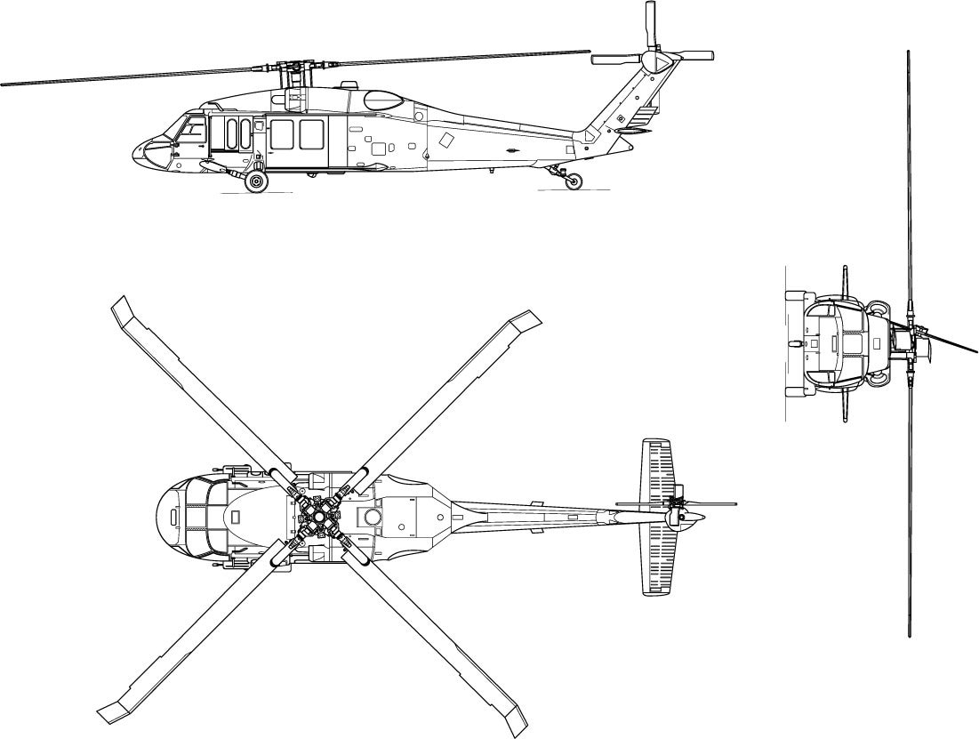 Sikorsky UH 60A Black Hawk Badge, Black White, Svg, Outline, Cnc Cut ...