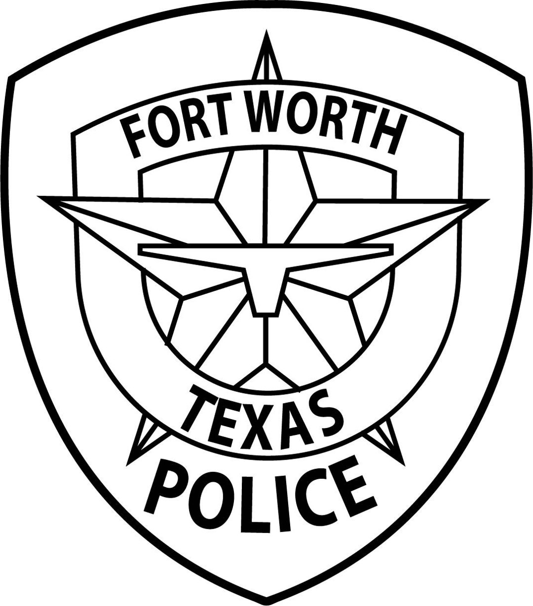 Fort Worth Texas Police Patch Vector File Badge, Black White, Svg ...