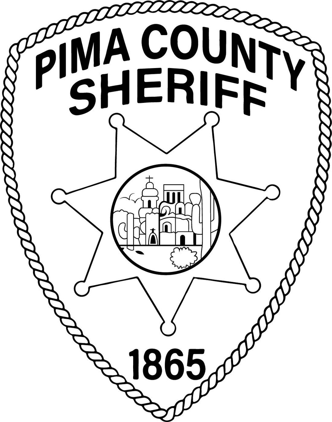 Pima County Sheriffs Office Arizona Patch Badge, Black White, Svg ...