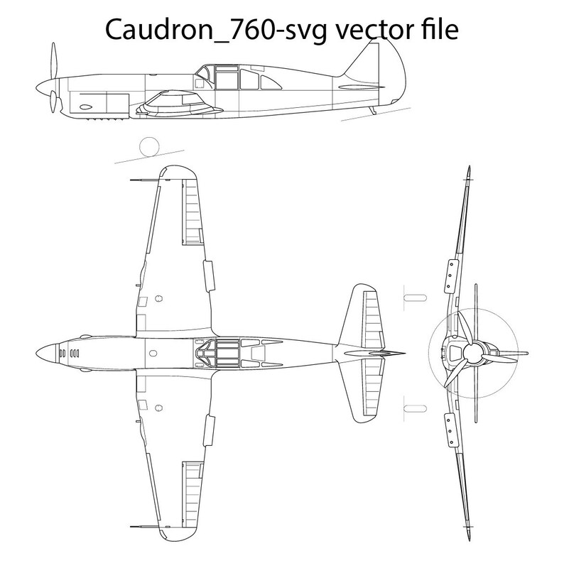 Caudron 760 Svg Vector File, Black White, Helicopter, Jet, Line Art ...