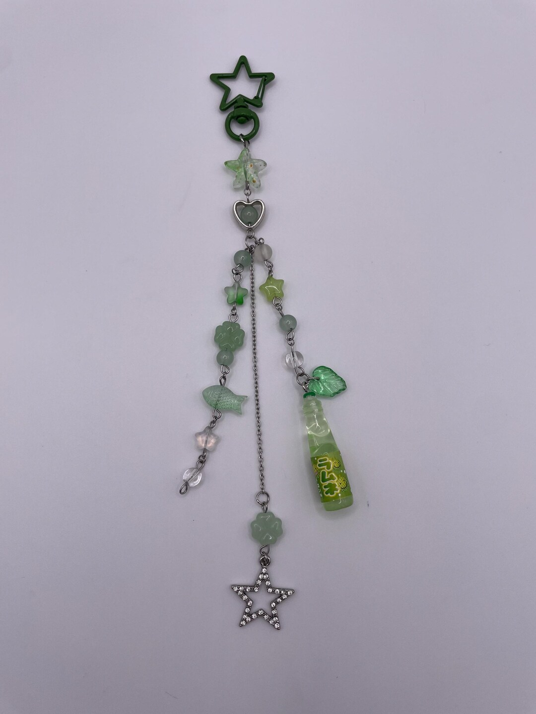 Green Ramune Keychain Kawaii Beaded Keychain Ramune Keychain Gifts for ...