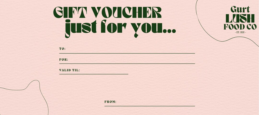 Gurt Lush Food Co Gift Voucher - Etsy