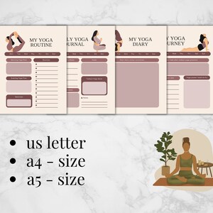 Yoga Digital Planner, Printable Tracker for Yoga Routine, Yoga Calendar ...