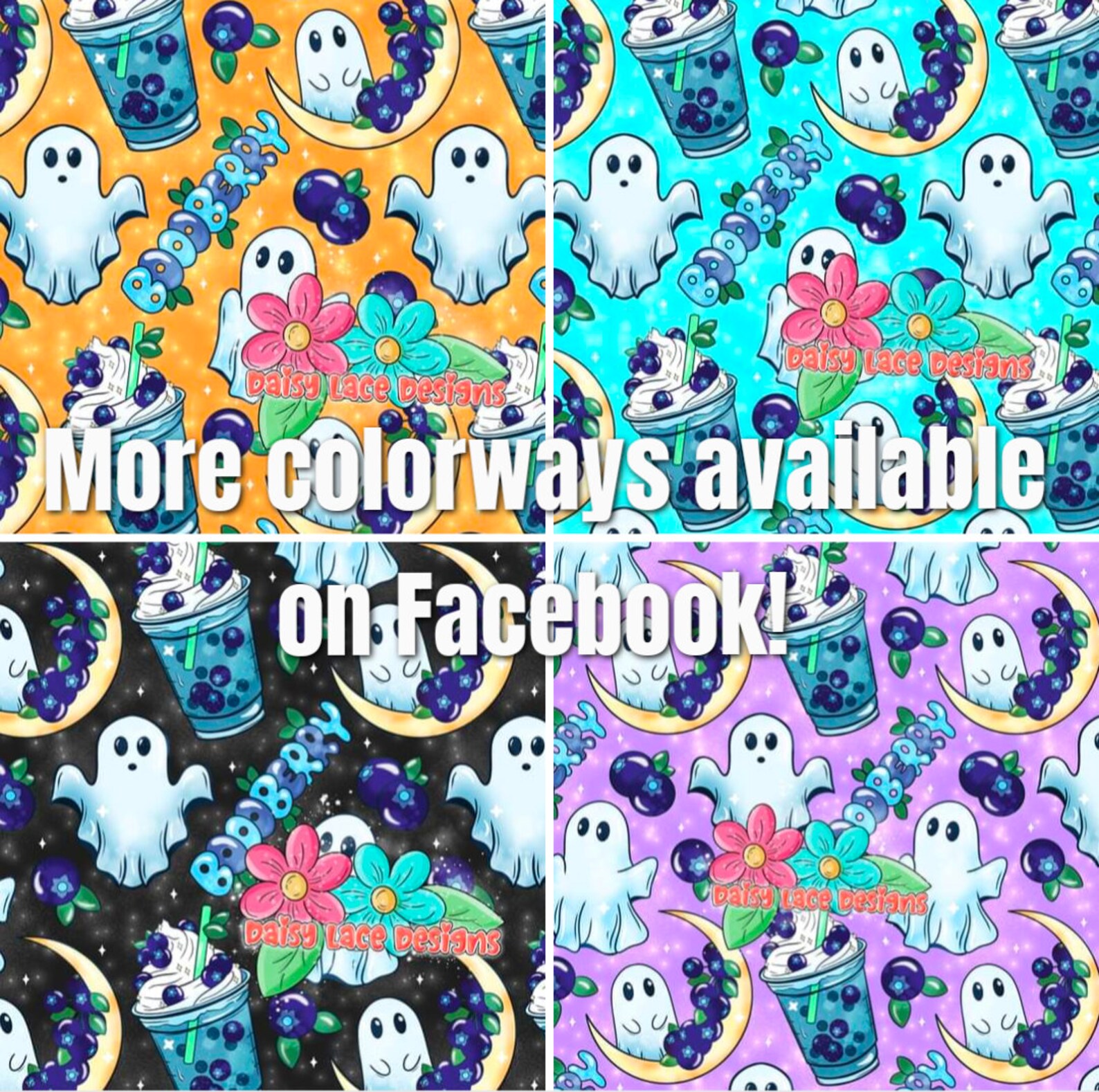 Boooberry Ghosts Digital Seamless File - Etsy