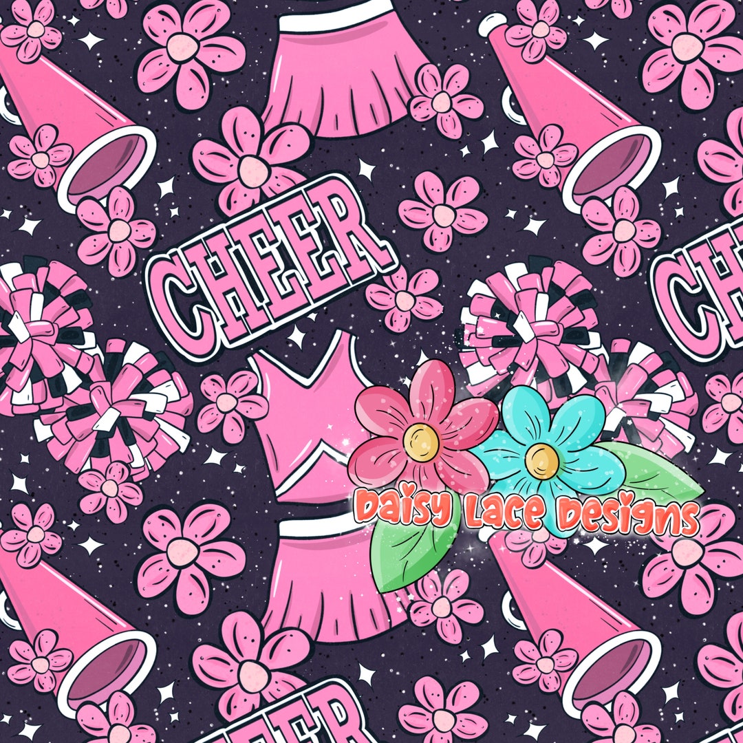 Cheer, Cheerleading Floral Seamless Digital File - Etsy