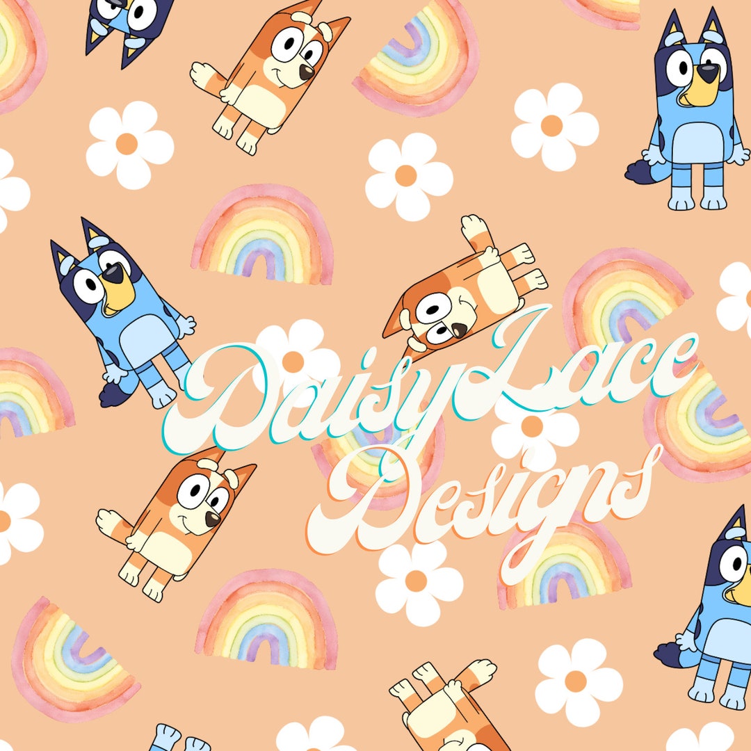 Groovy Bluey Daisy Rainbow Seamless File - Etsy