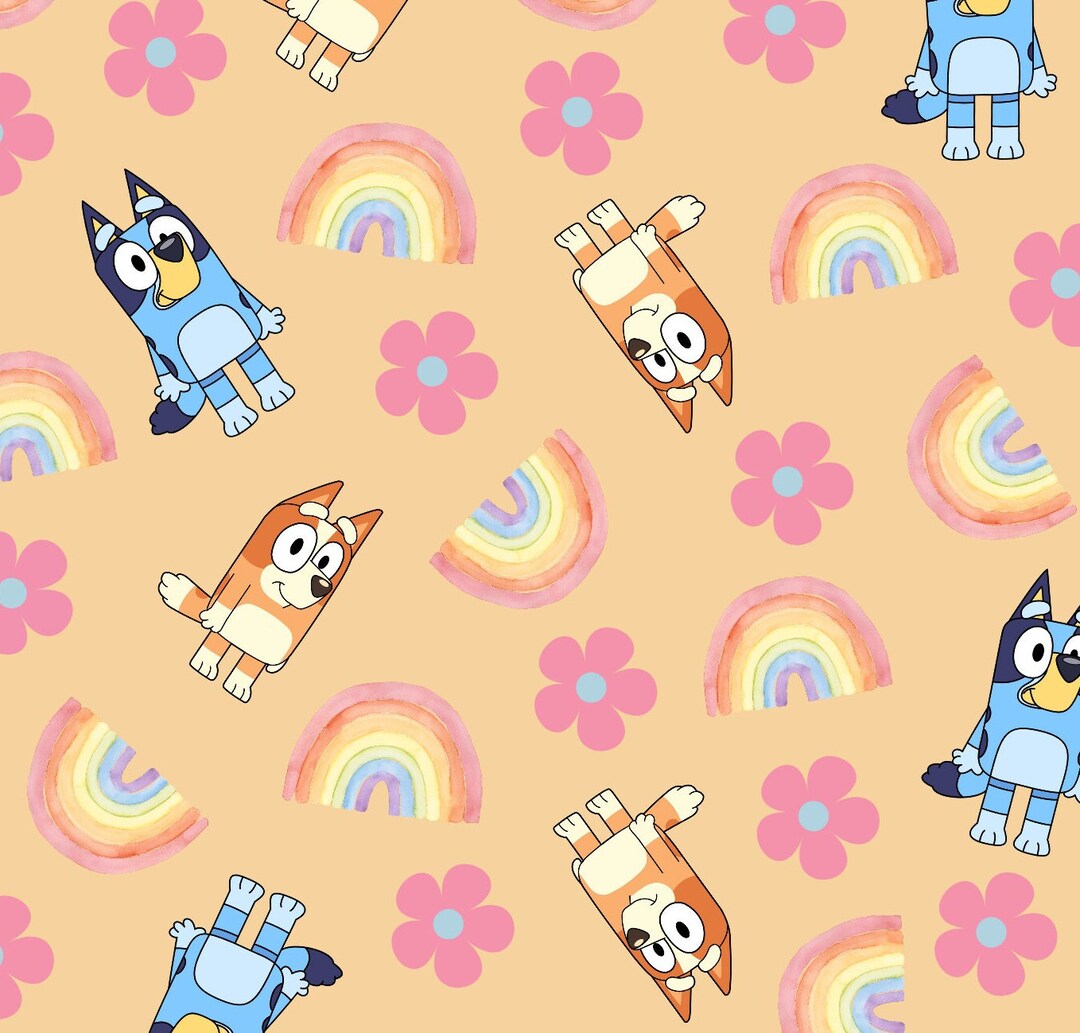 Bluey Daisy Rainbow Seamless File, Heeler Floral Print - Etsy