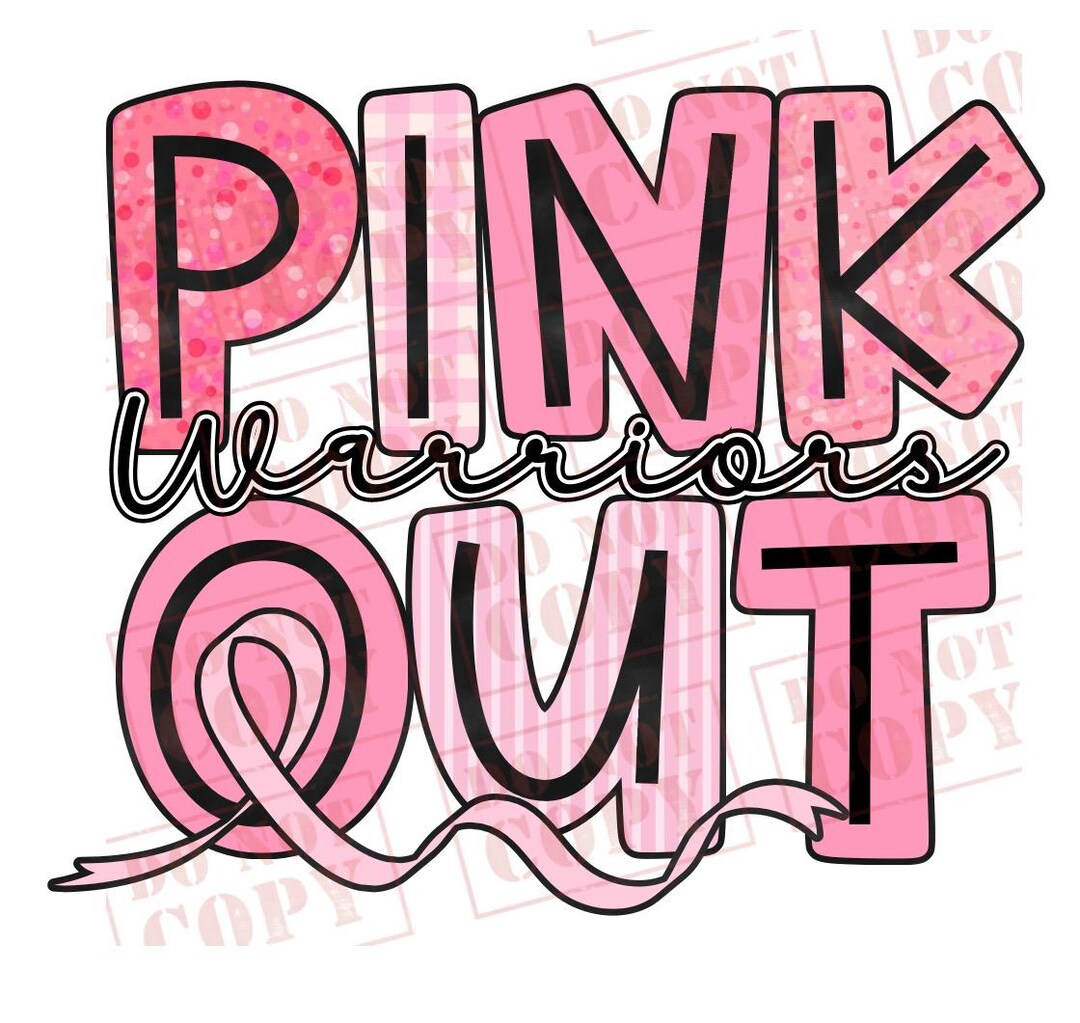 Pink Warriors Mascot PNG, October Pink Out Design (digital Download ...