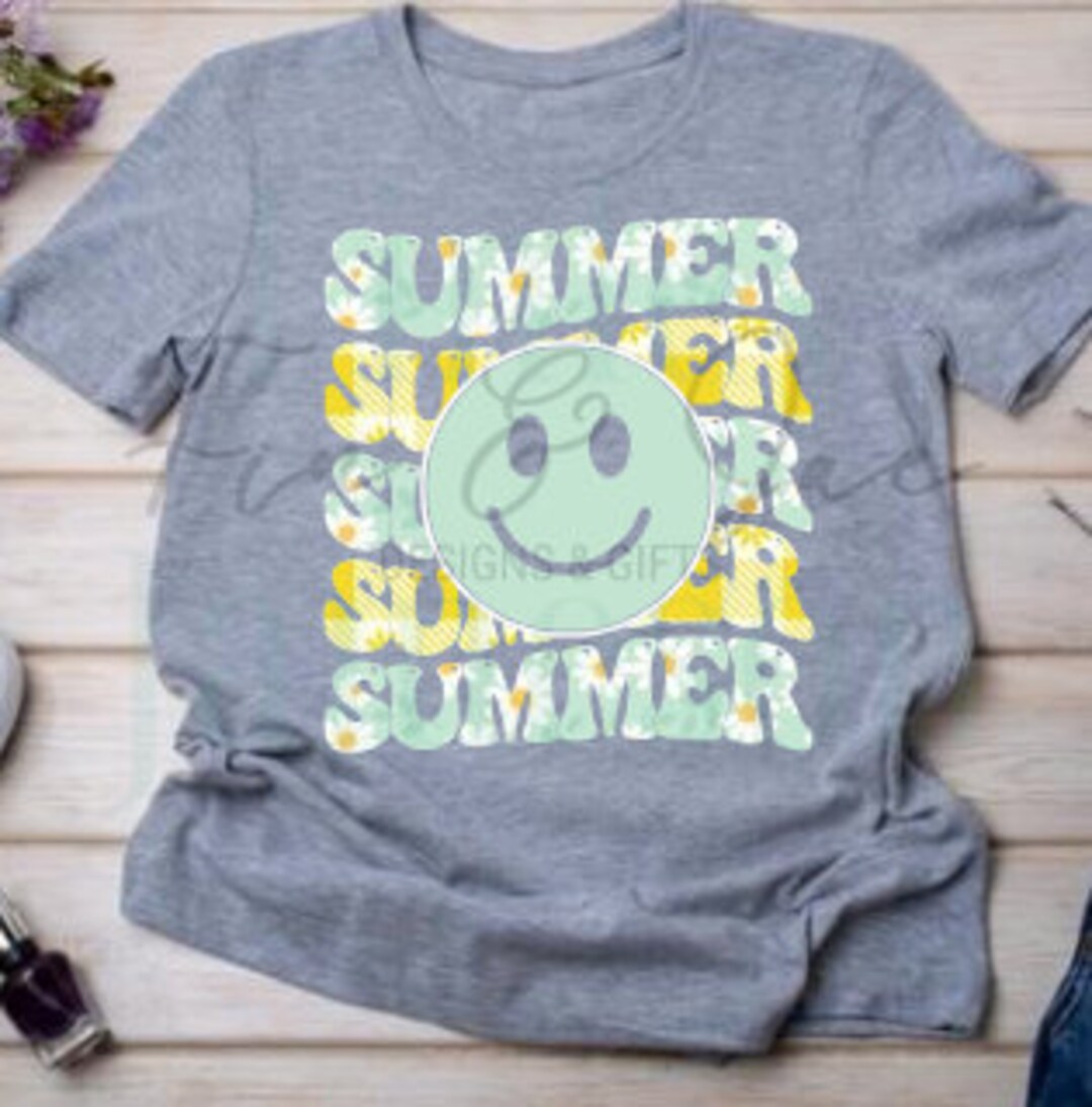Summer Smiley Face Png, Summer Pattern Png, Summer, Shirt Design, Tote ...