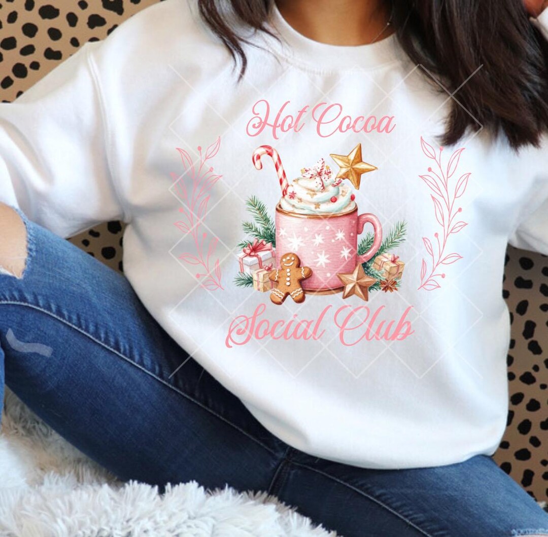 Hot Cocoa Social Club PNG, Pink Christmas Design (digital Download) - Etsy