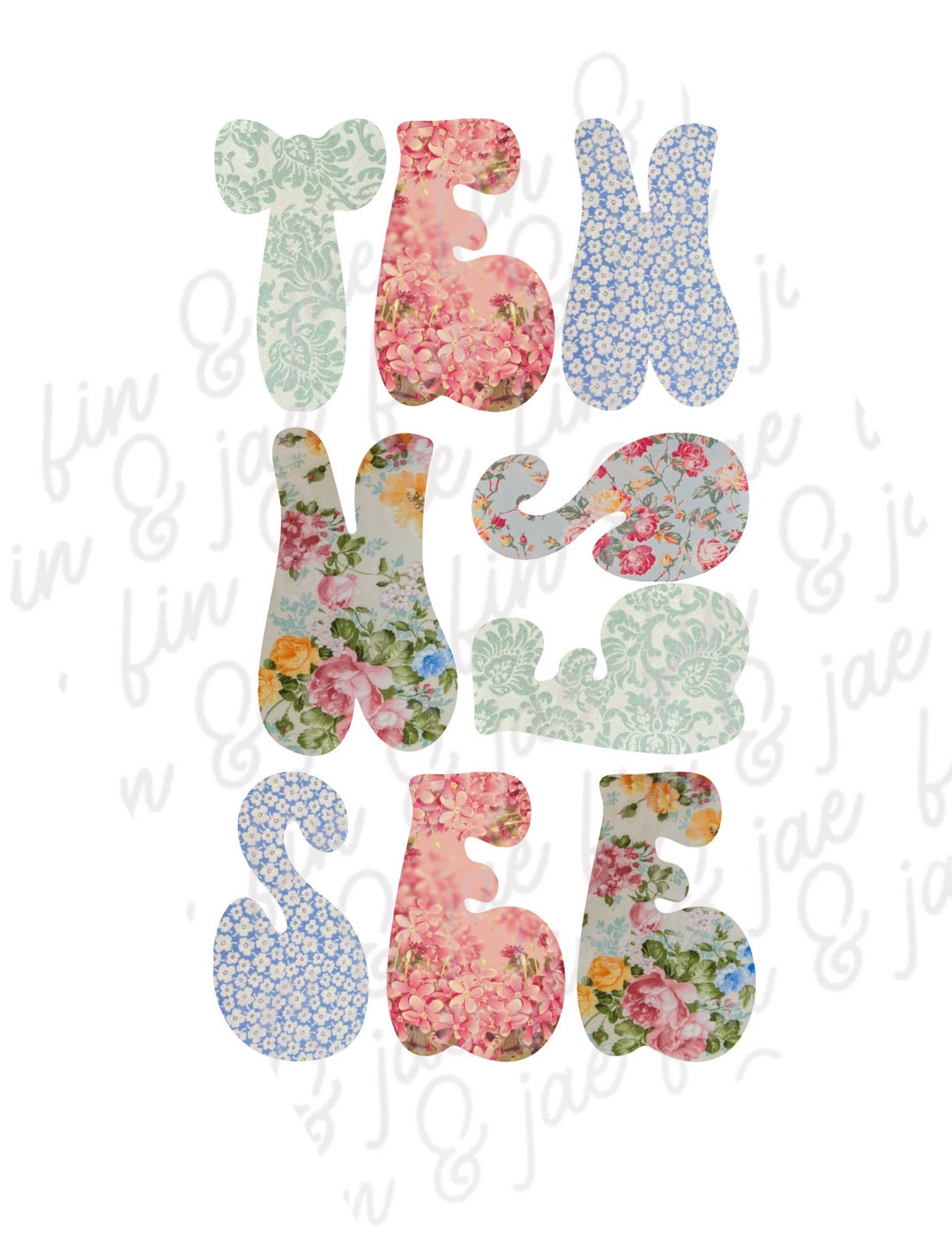 Tennessee State Name PNG Sublimation File, Floral - Etsy