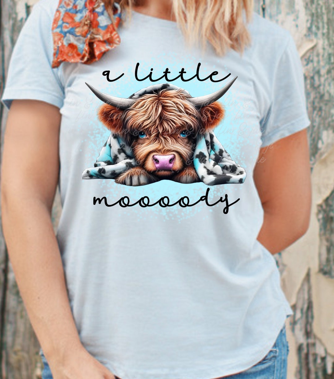 A Little Moody, Mooody, Highland Cow, PNG - Etsy