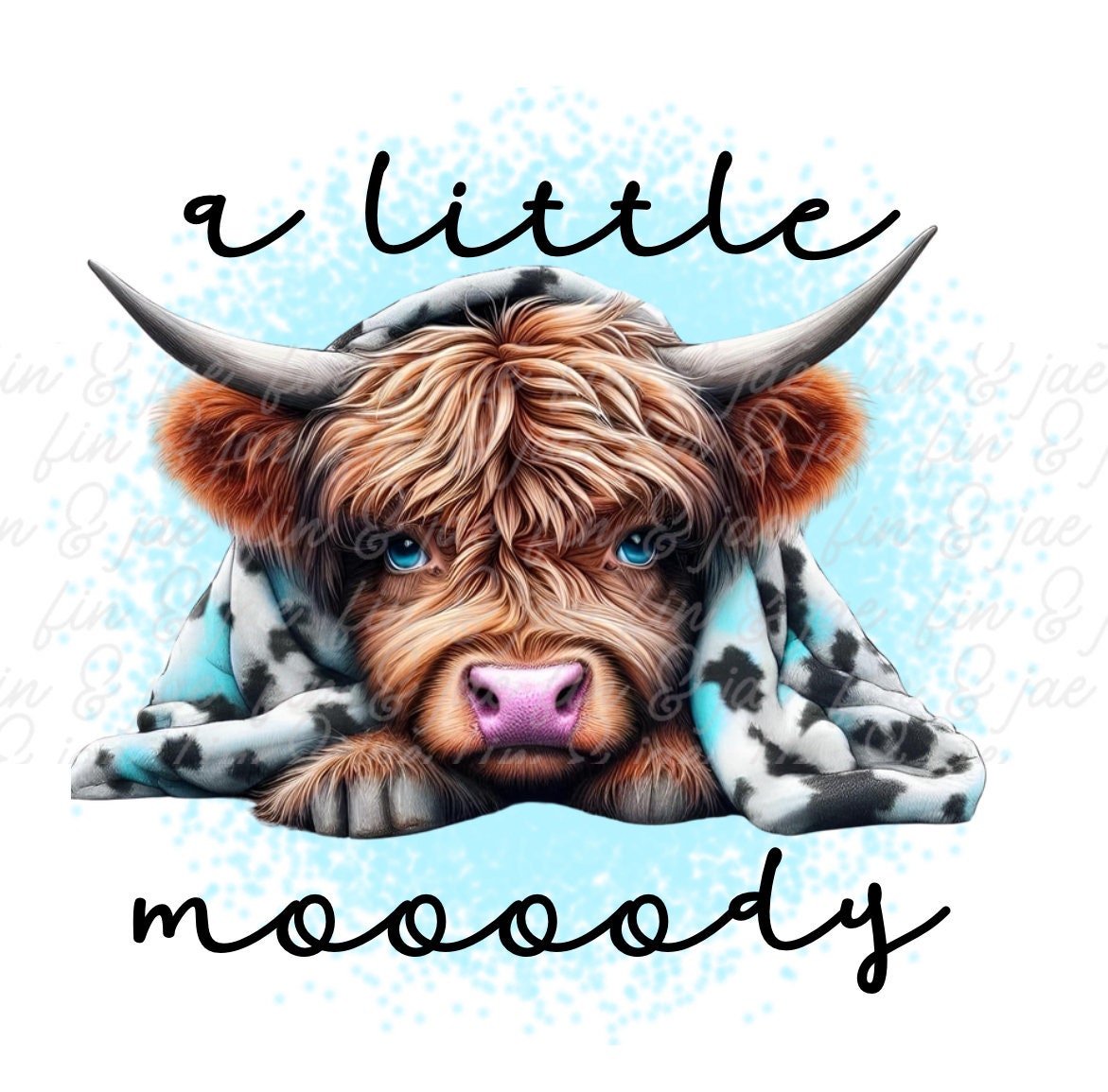 A Little Moody, Mooody, Highland Cow, PNG - Etsy