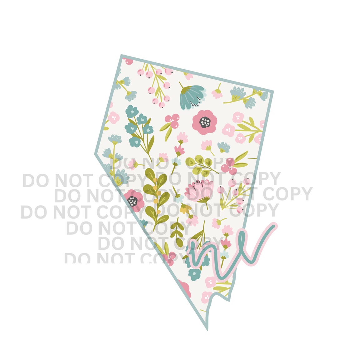 Navada State PNG, Floral State Design, Sublimation or Dtf File for ...