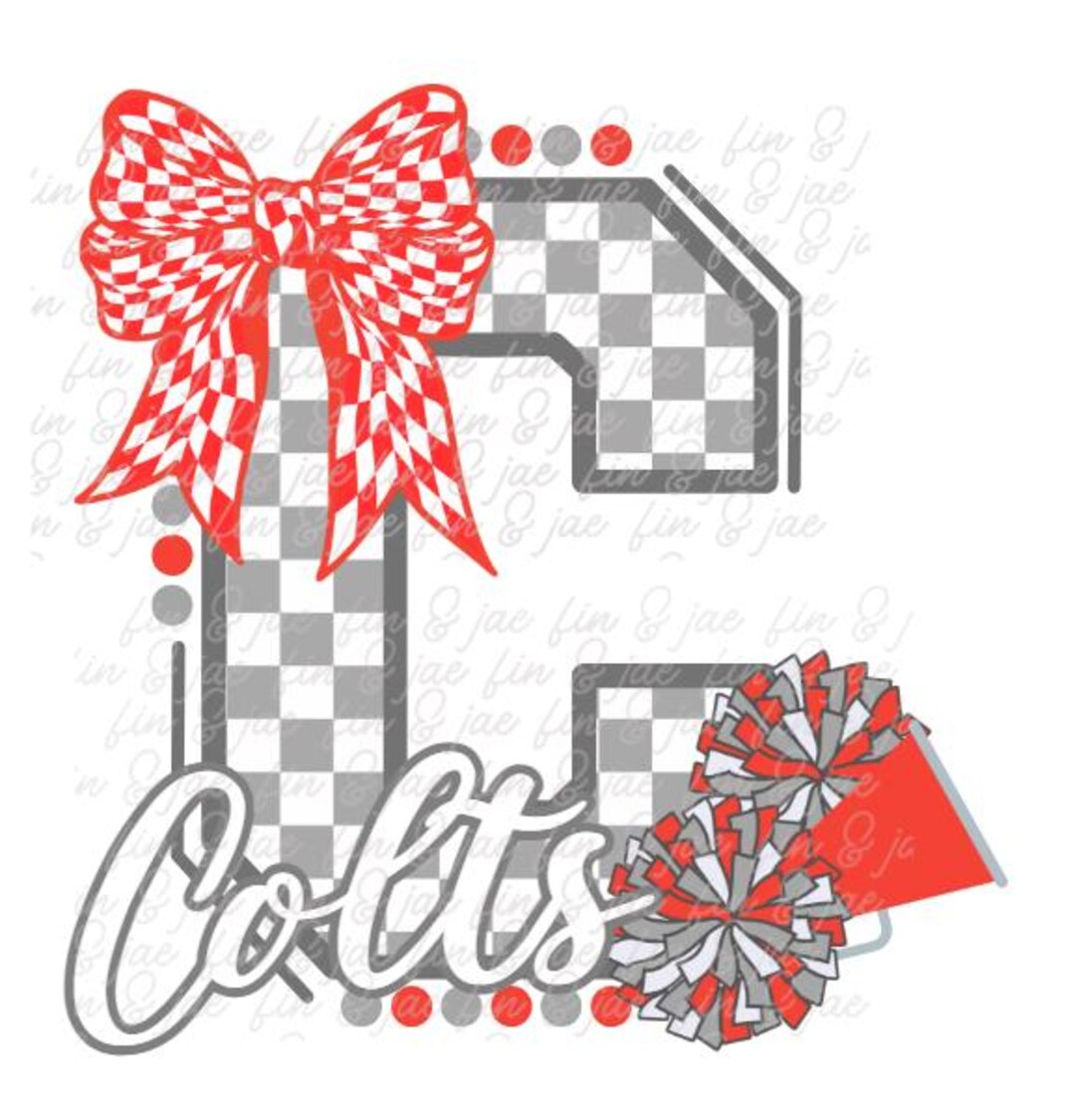 Colts Mascot PNG: Varsity Letter & Pom Poms (digital Download) - Etsy