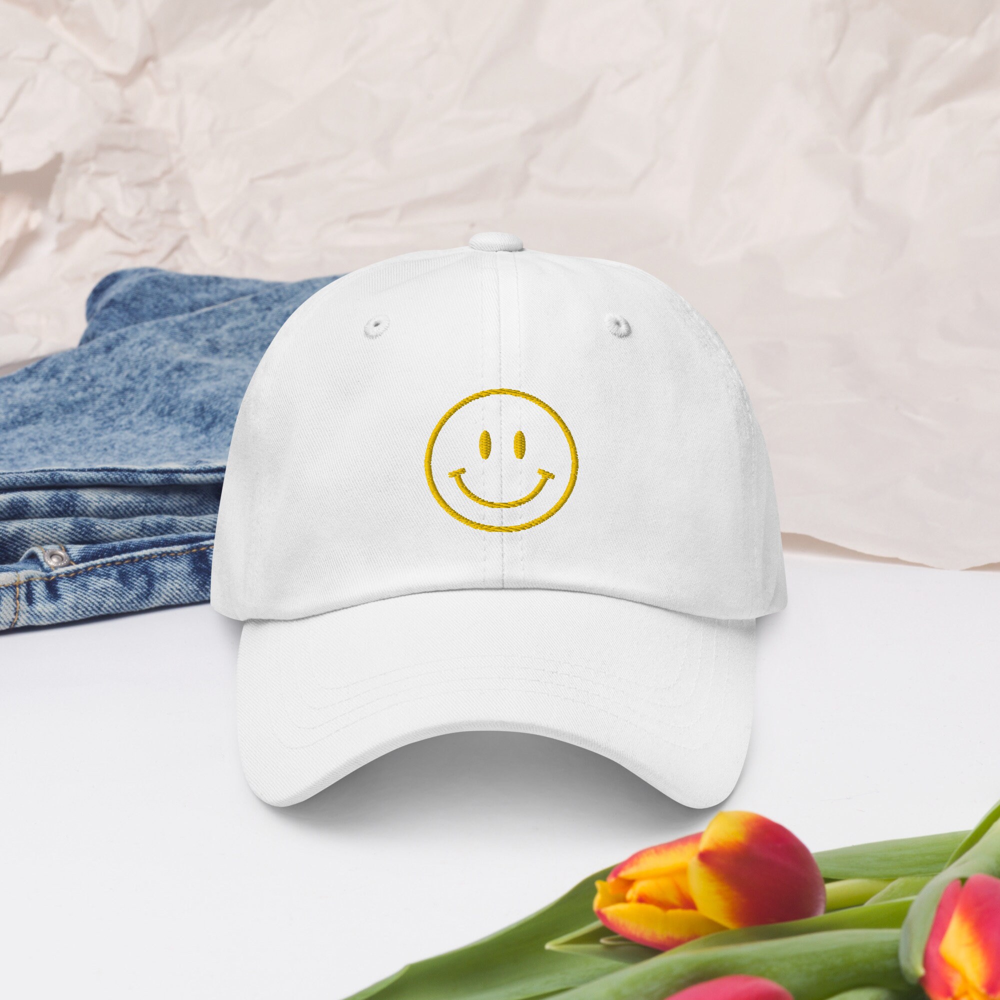 Smiley Face Hat, White Hat, Smiley Face, Cute Hat, Sun Hat, Mothers Day Gift, Boat Hat, Summer ...