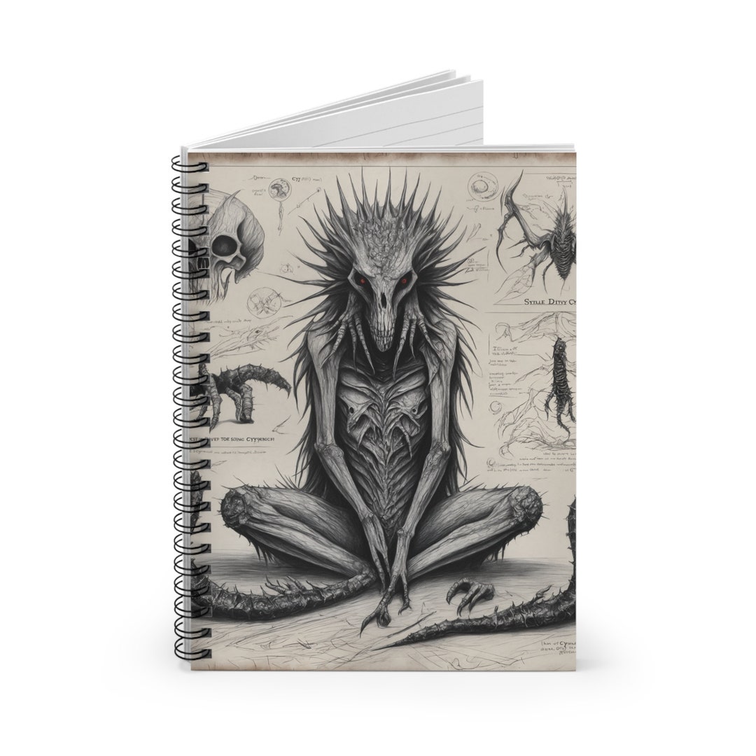 The Dark Caller Cryptid Creature Spiral Notebook Gothic Horror-themed ...