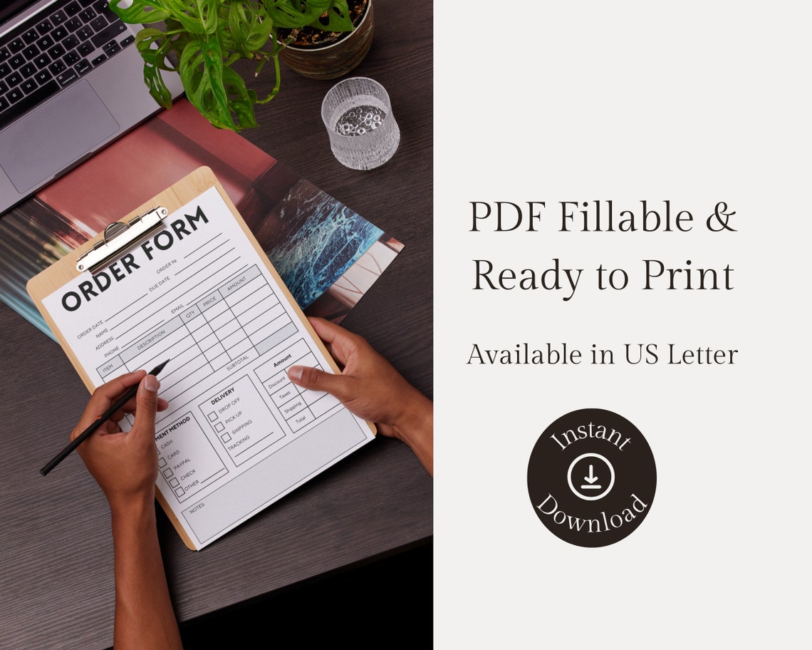 PDF Fillable Order Form Template Craft Order Form Bakery Order Form ...