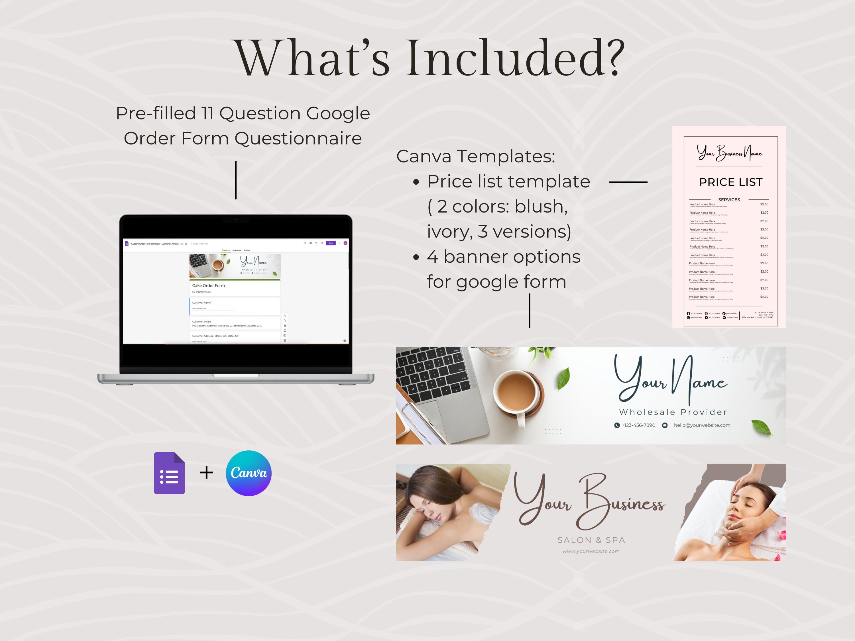 Custom Google Order Form With Banners Price List Templates for Google ...
