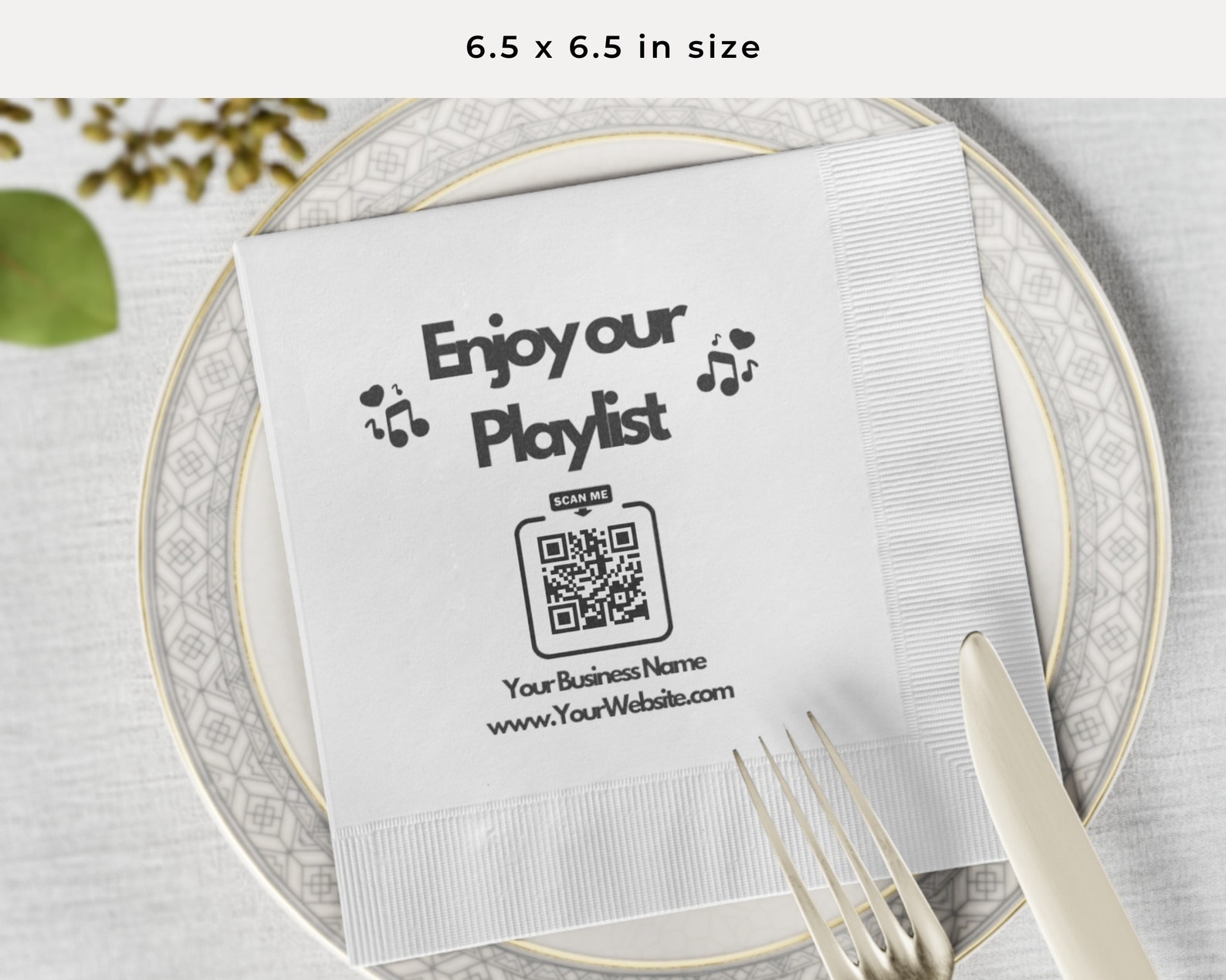 Custom QR Code Cocktail Napkins: Personalized Event Branding - Etsy