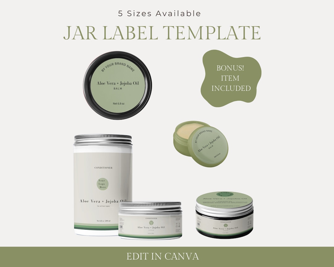 Cosmetic Jar Label Template: Wrap Around Design (digital Download) - Etsy