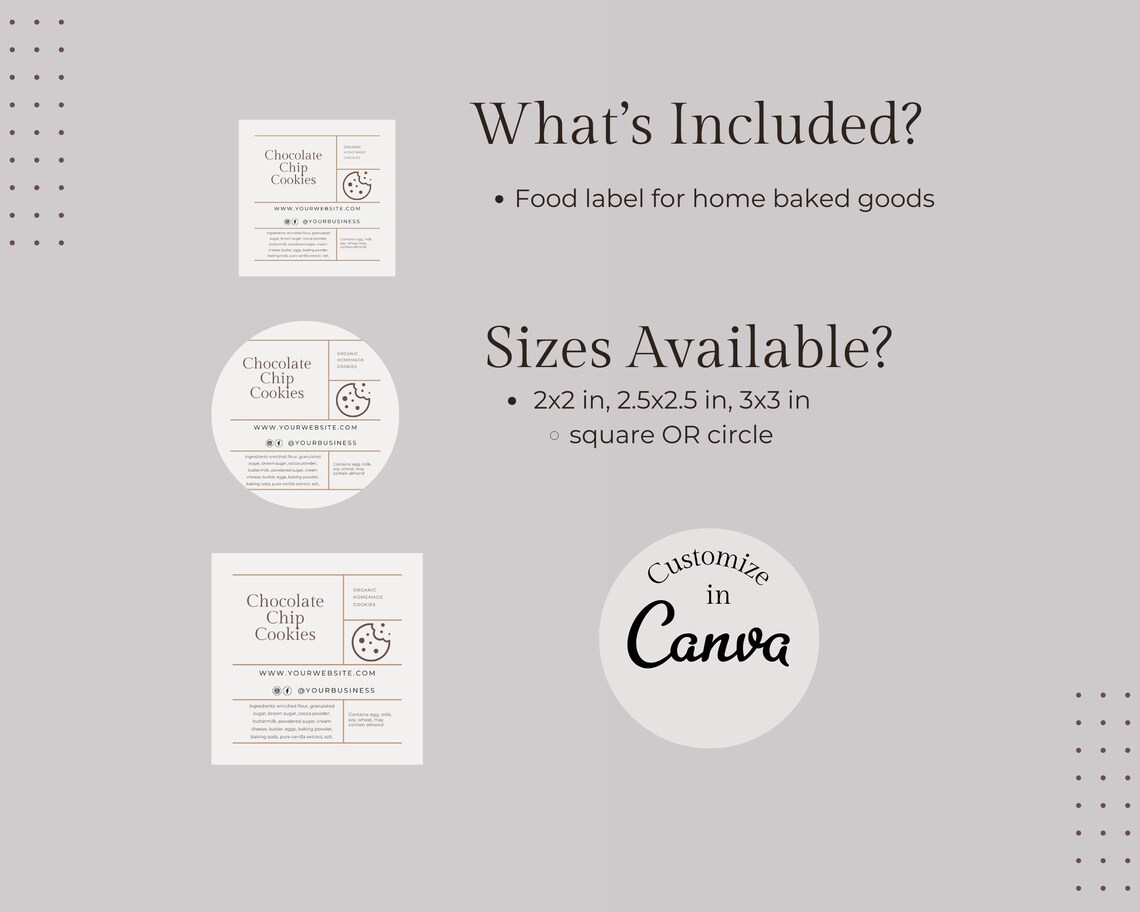 Customized Labels for Cookies and Baked Goods Custom Food Packaging ...