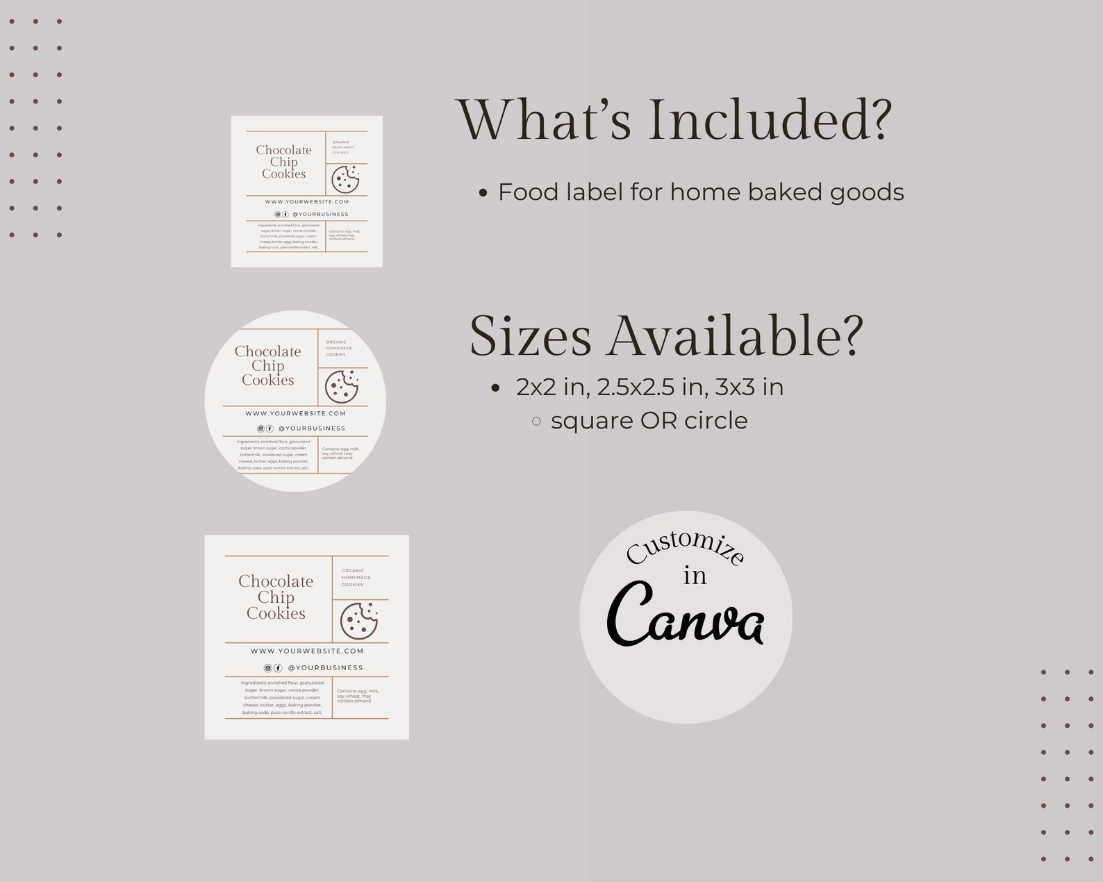 Customized Labels for Cookies and Baked Goods Custom Food Packaging ...