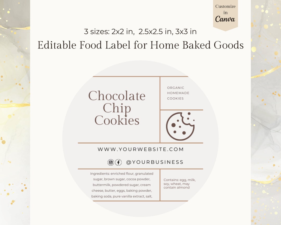 Customized Labels for Cookies and Baked Goods Custom Food Packaging ...