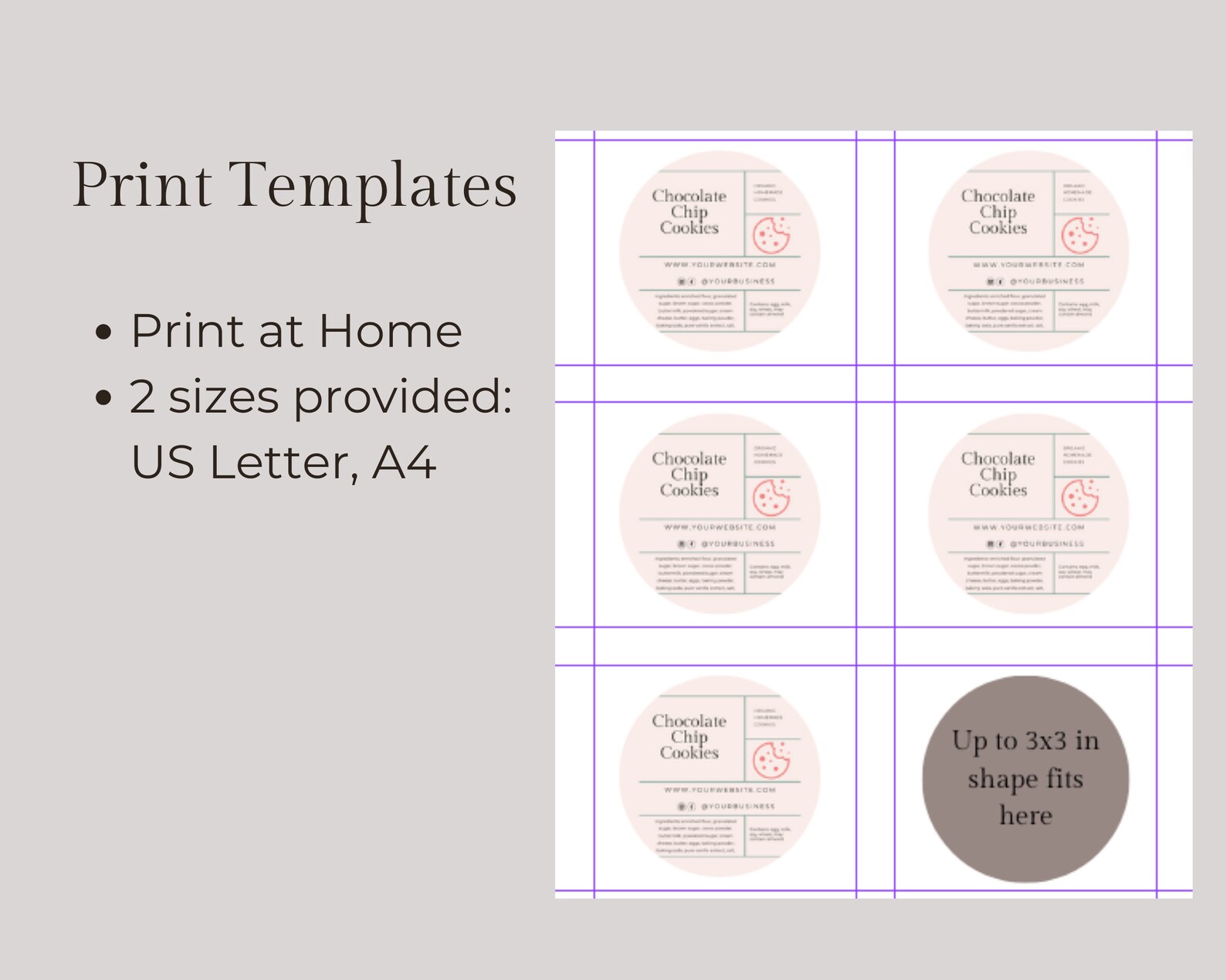 Customized Labels for Cookies and Baked Goods Custom Food Packaging ...