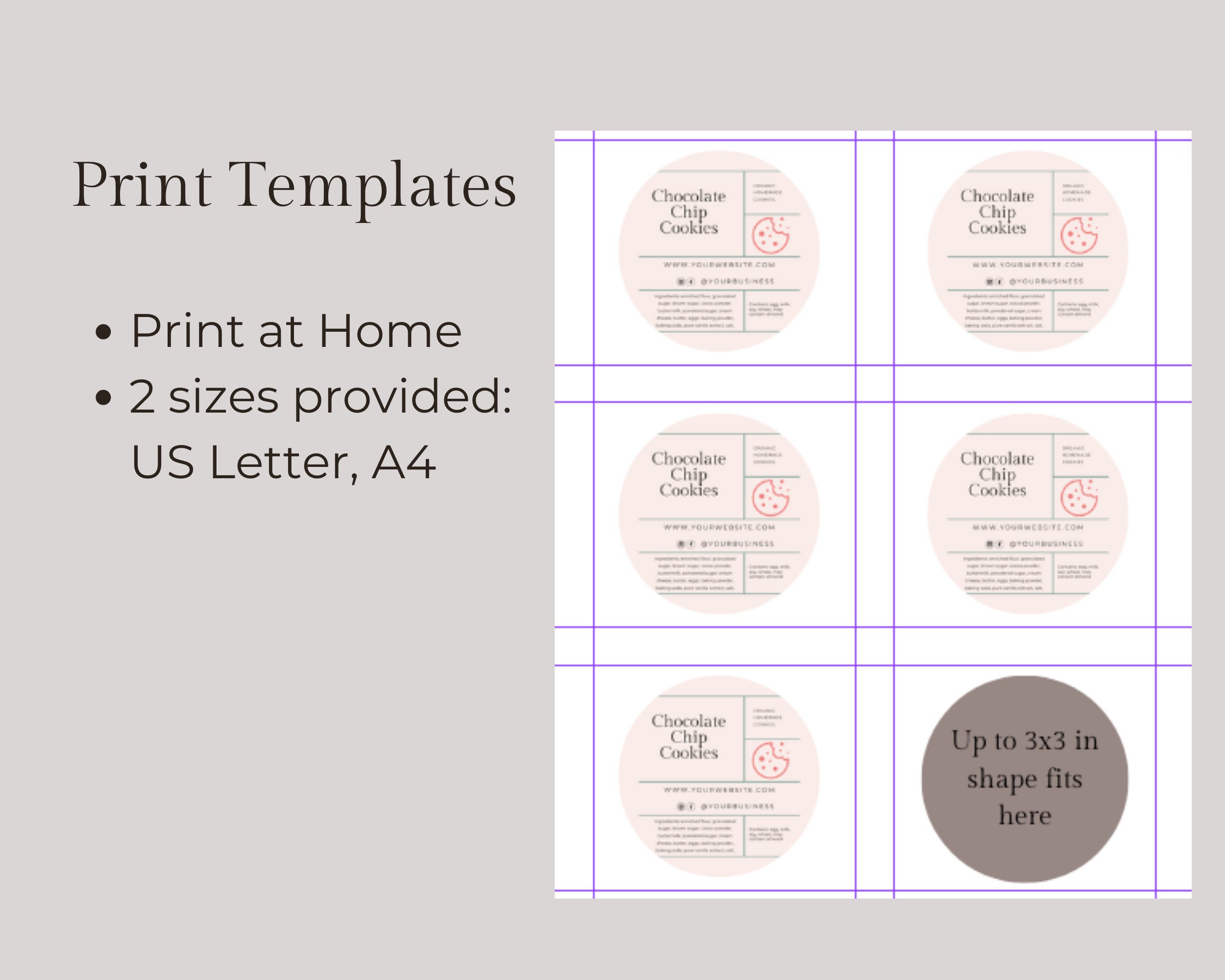 Customized Labels for Cookies and Baked Goods Custom Food Packaging ...