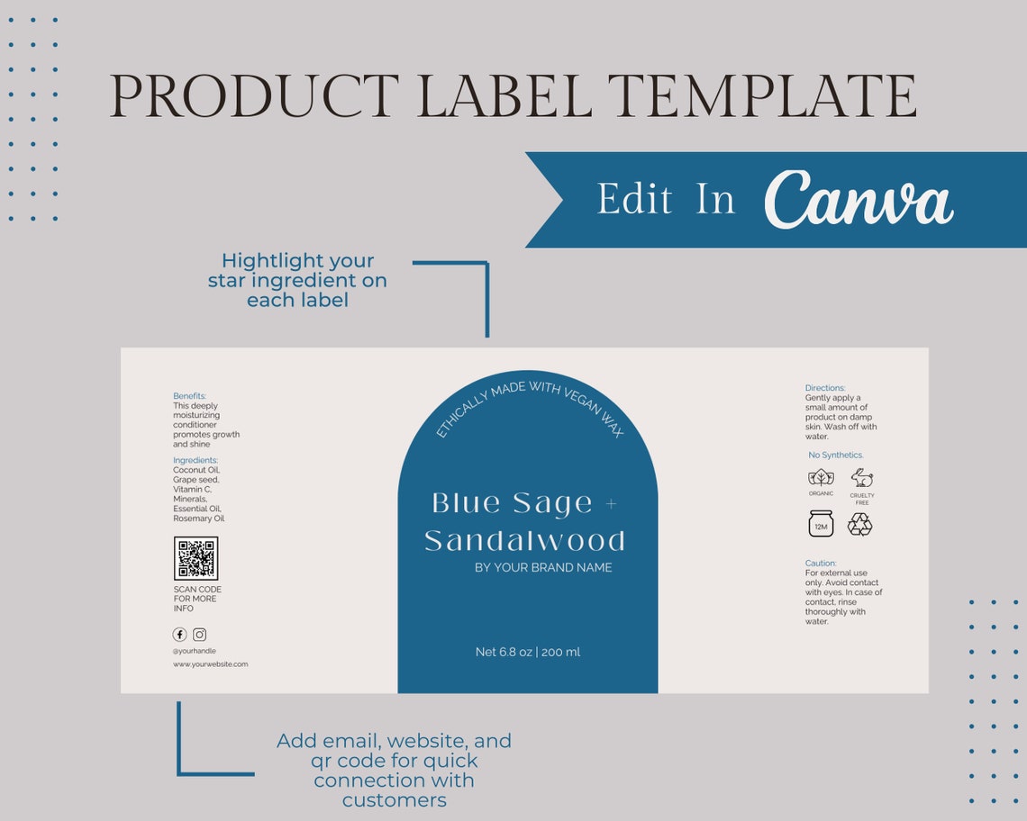 Cosmetic Product Label Template Product Packaging Template Custom ...