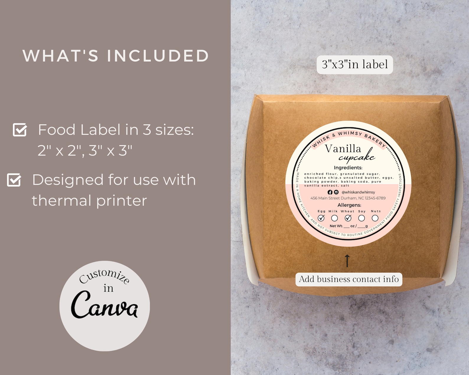 Printable Cottage Law Bakery Labels Food Label Template Homemade Cookie ...