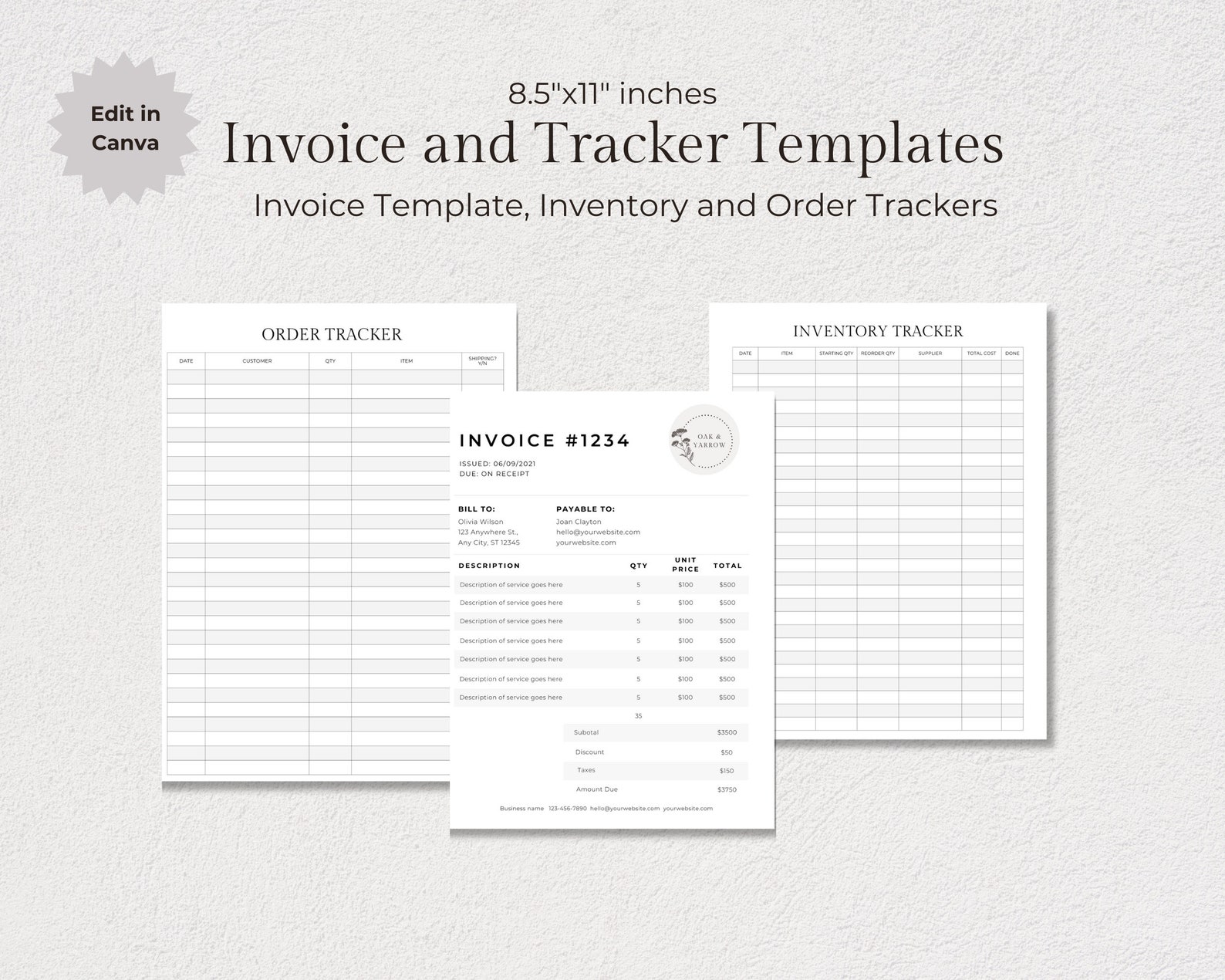 Tshirt Order Form Template Bundle Including Invoice Tracker Price List ...