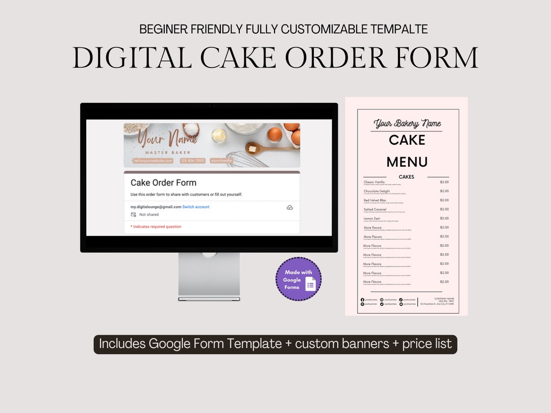 Custom Cake Order Form Template Google Form for Cake Inquiry Order Form ...