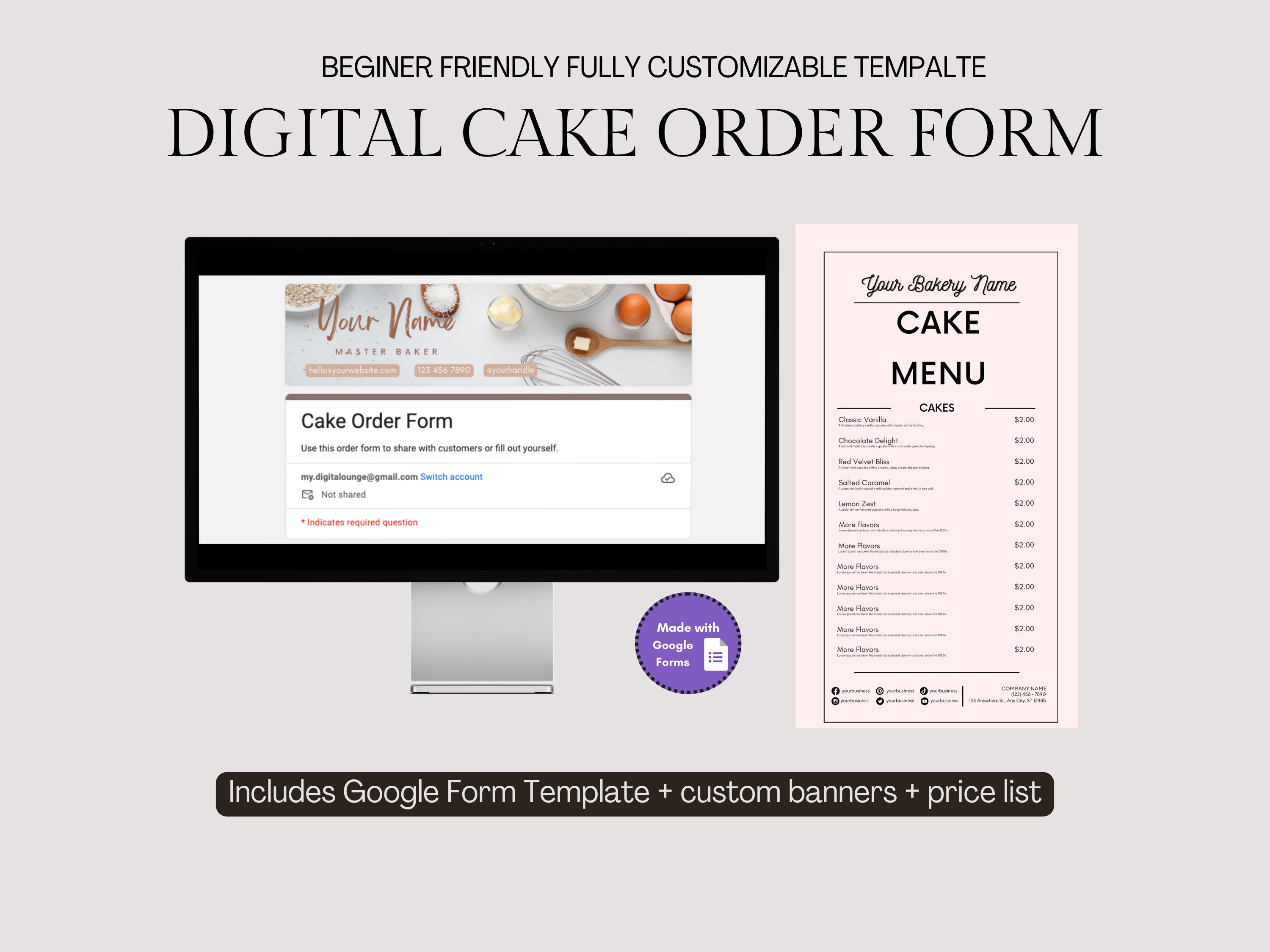 Custom Cake Order Form Template Google Form for Cake Inquiry Order Form ...