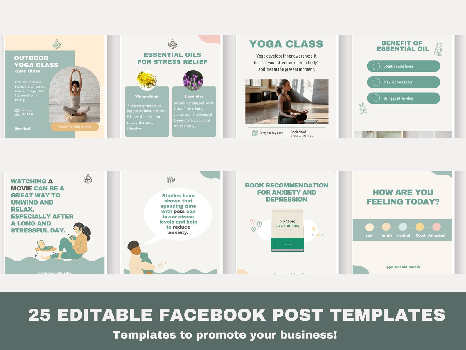 Mindfulness Social Media Template Mental Health Post Stress Reduction ...