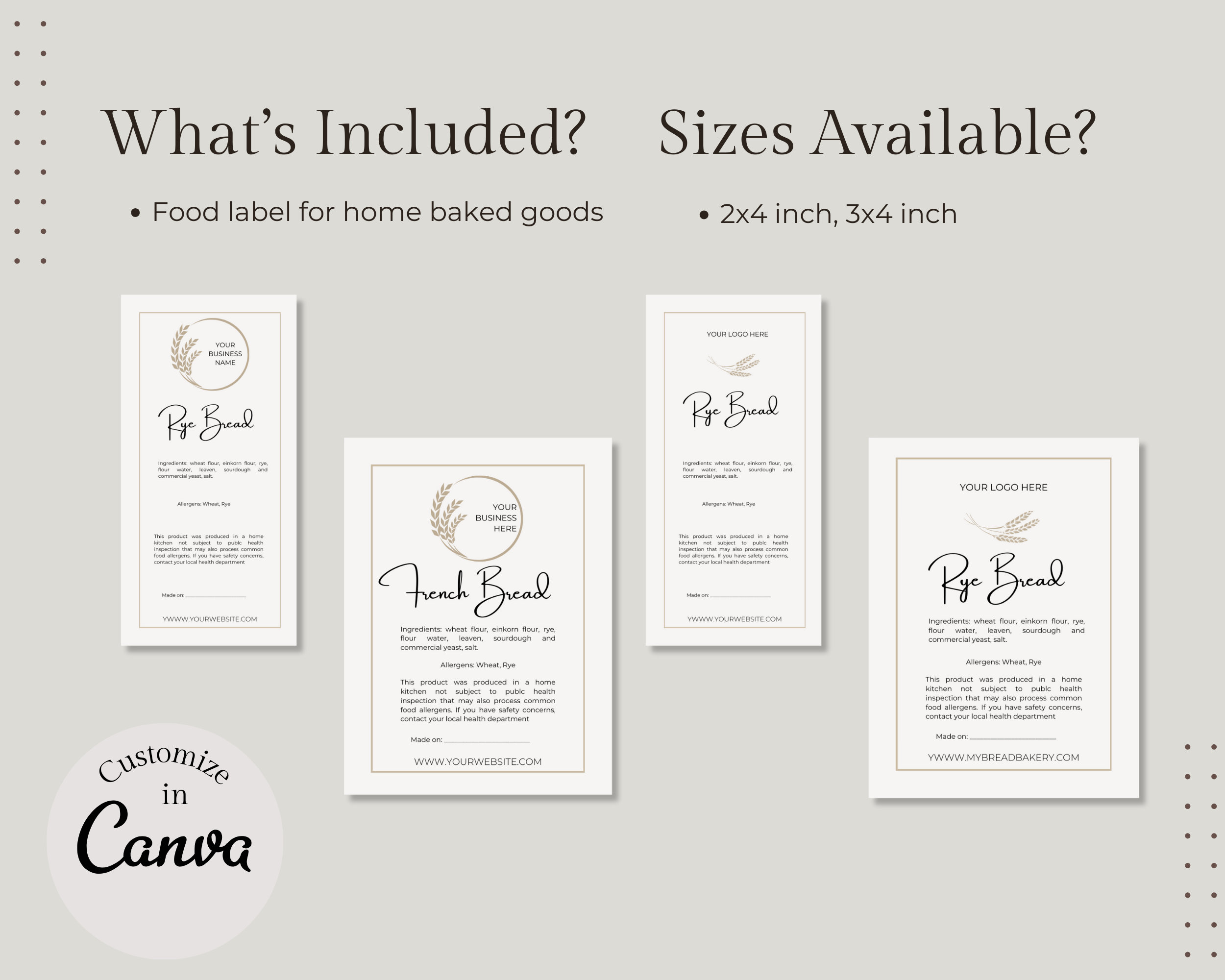 Cottage Law Food Labels Ingredients Label Bakery Business Bakery Labels ...